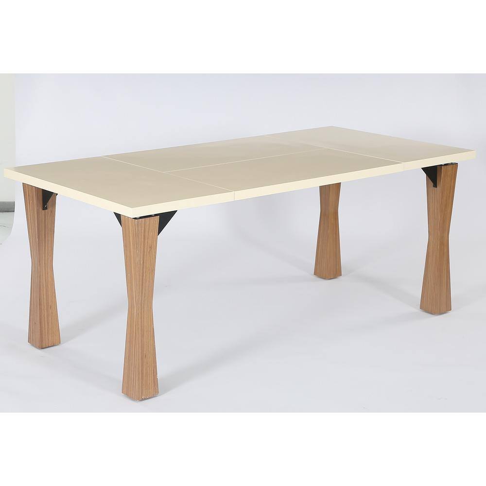 TRIBESIGNS WAY TO ORIGIN Halseey 71 in. Rectangular Cream White Wooden ...