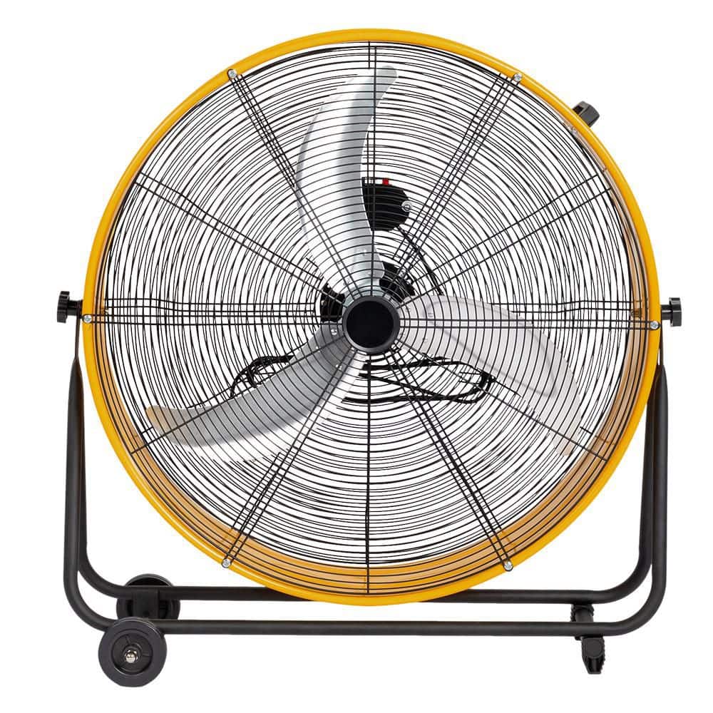 ROVSUN 30 in. 3 Fan Speeds Floor Fan Drum Fan in Yellow K1G46001179 ...