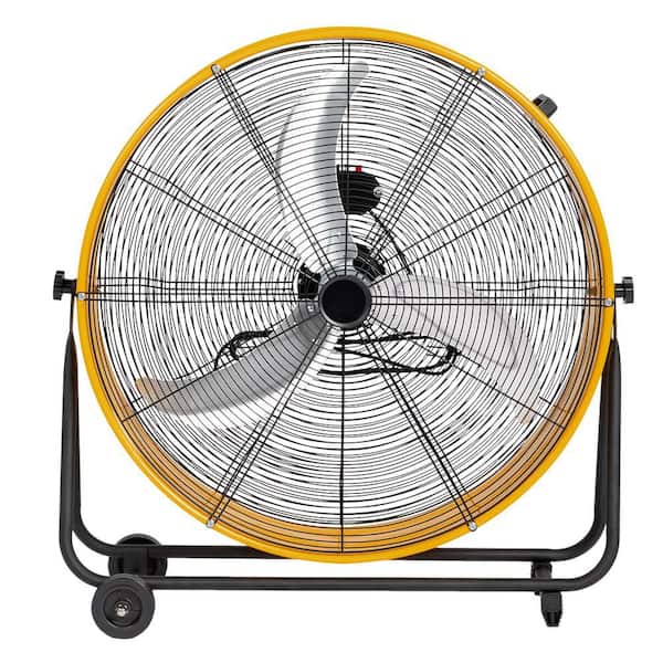 ROVSUN 30 in. 3 Fan Speeds Floor Fan Drum Fan in Yellow K1G46001179 ...