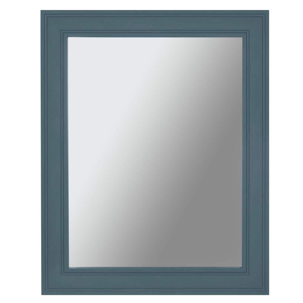 StyleWell Kids Medium Traditional Steel Blue Framed Mirror (24 in. W x ...