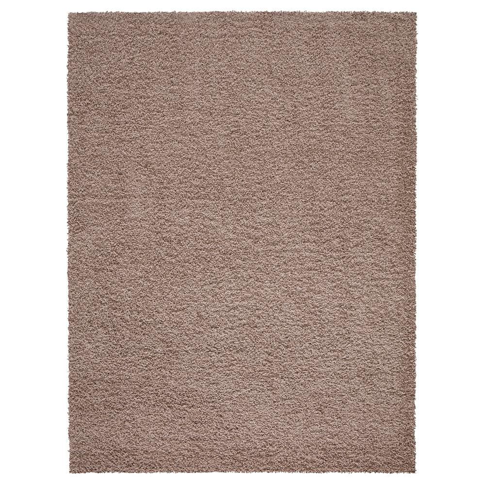 Ottomanson Contemporary Solid Beige 5 ft. x 7 ft. Shag Area Rug-SHG2769 ...