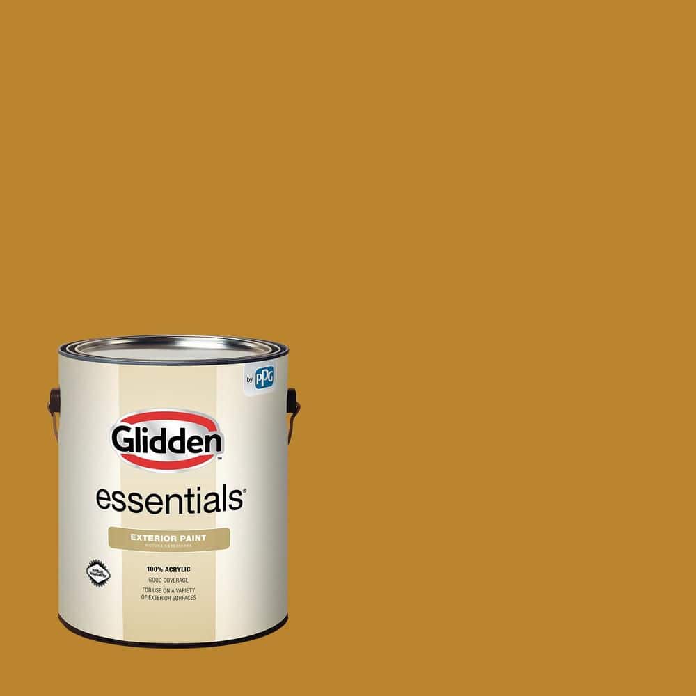 Glidden Essentials 1 gal. PPG1208-7 Gothic Gold Satin Exterior Paint ...