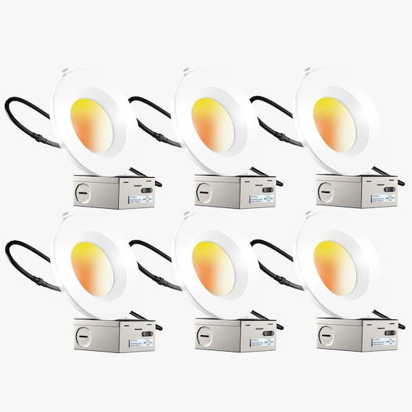 6in LED Recessed Light with Night Light, CRI90 3000K/4000K/5000K ...