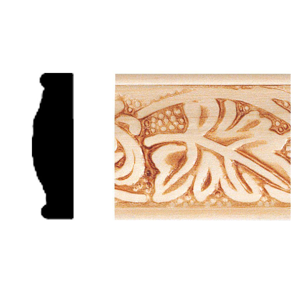 HOUSE OF FARA 3/8 in. x 1-5/16 in. x 7 ft. Hardwood Embossed Flower ...