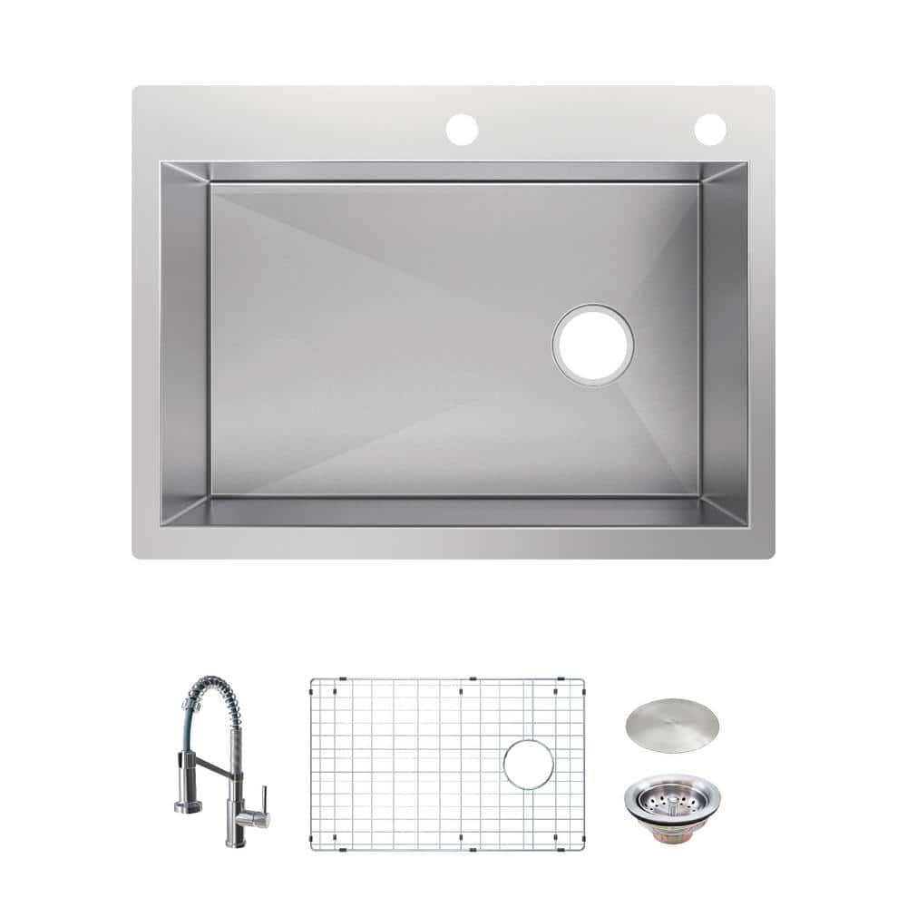 Glacier Bay Professional Zero Radius 30 in. Drop-In Single Bowl 16 ...