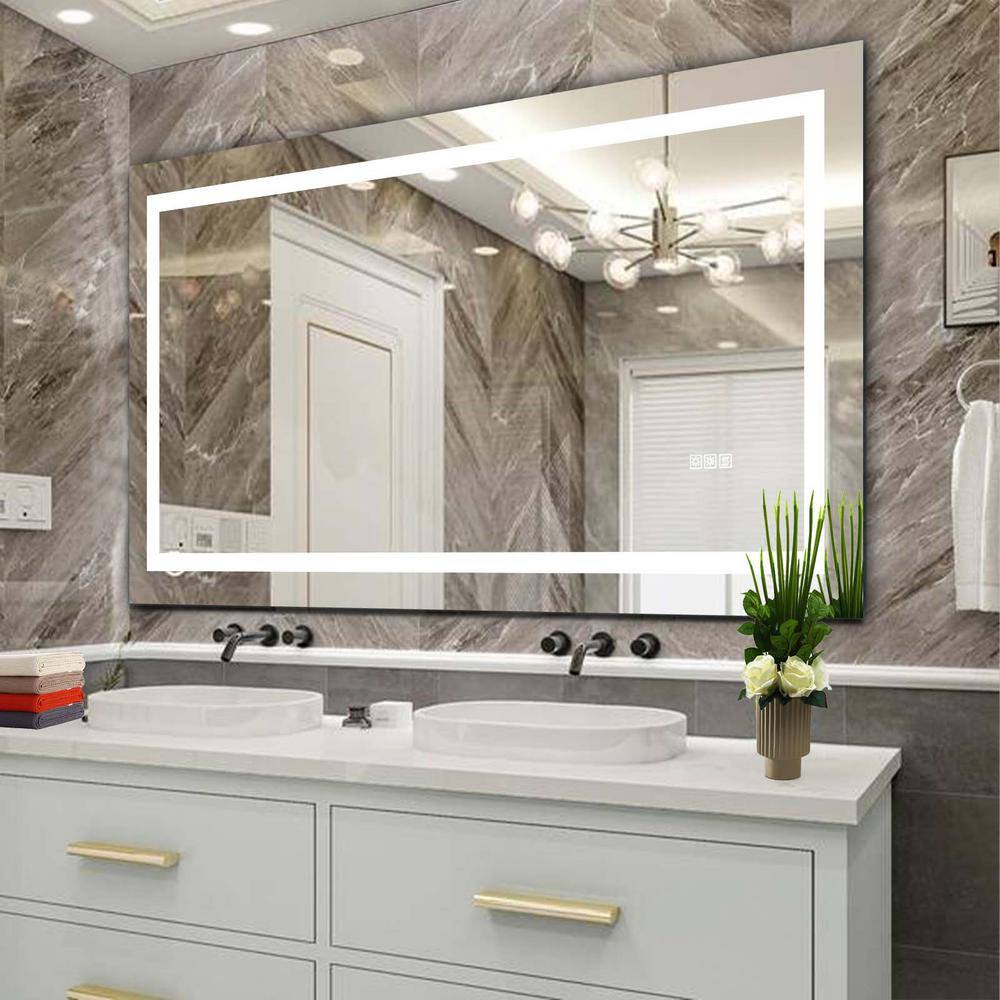 YESSKY DOWELL ENTER LLC 60 in. W x 32 in. H Rectangle LED Bathroom ...