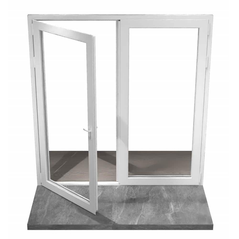 ERIS 72 in. x 96 in. Mat White Right Swing/Outswing Aluminum French ...