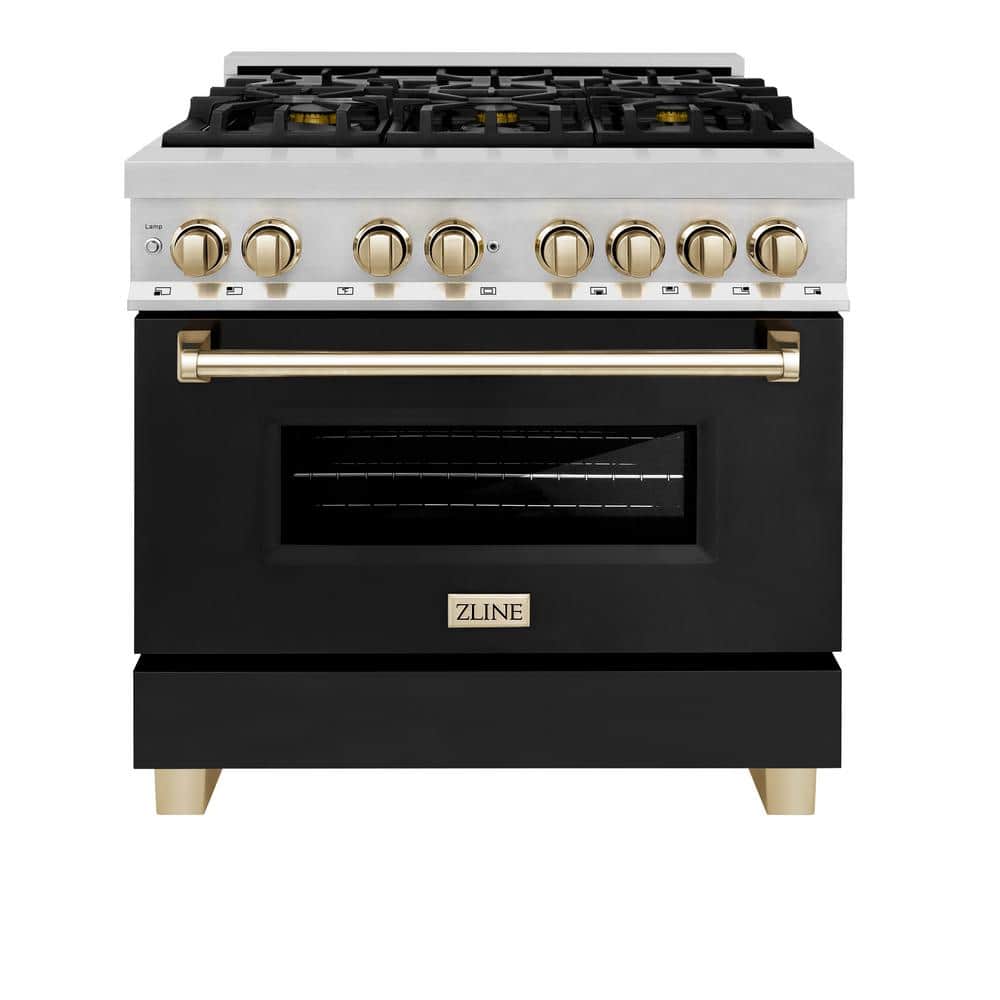 ZLINE Kitchen and Bath Autograph Edition 36 in. 6-Burner Dual Fuel ...