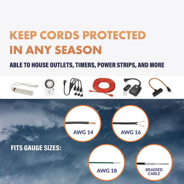 NEWHOUSE ELECTRIC 13.5 x 9.09 x 1.57 in. Weatherproof Collapsible ...