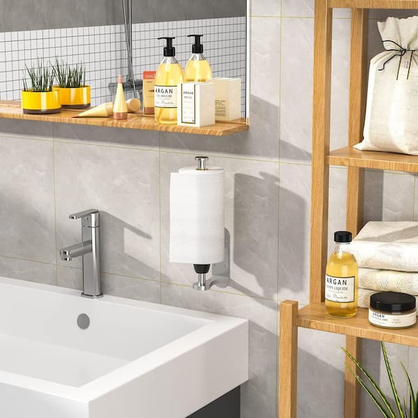 Numhew Stainless Steel Paper Towel Holder, Wall Mount, Paper Roll ...