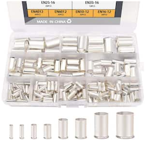 166-Pcs Wire Ferrules Kits Silver Plated Copper Crimp Terminal ...