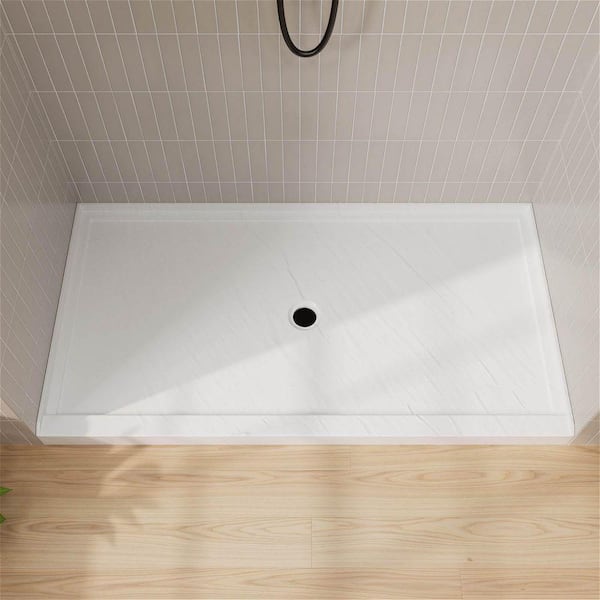 Getpro 60 in. x 36 in. Acrylic Single Threshold Shower Pan Alcove ADA ...