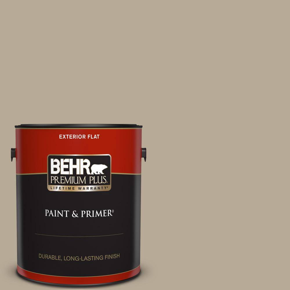 BEHR PREMIUM PLUS 1 gal. #MQ2-20 Safari Chic Flat Exterior Paint ...