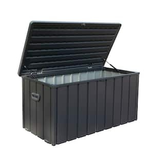 Kahomvis 100 Gal. Waterproof Lockable Galvanized Steel Deck Box Outdoor ...