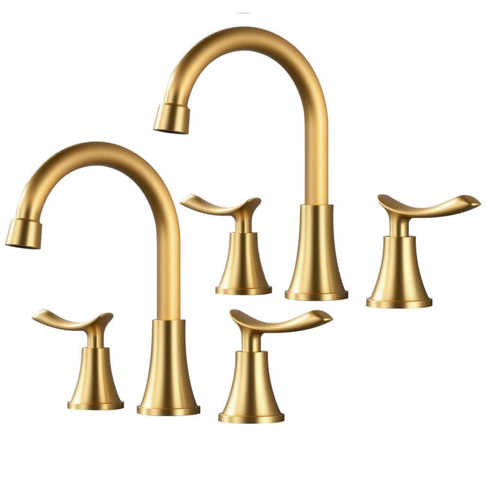 AKLFGN Double Handle 8 in. Widespread Bathroom Faucet 3-Hole Bathroom ...