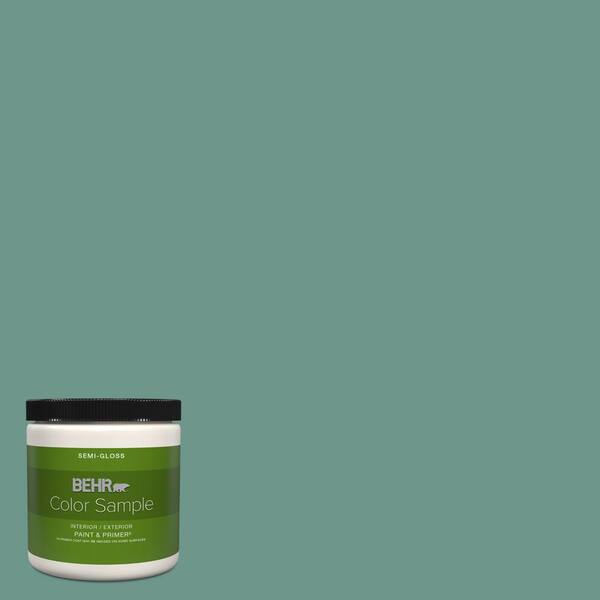 BEHR PREMIUM PLUS 8 oz. #M440-5 Lunar Tide Semi-Gloss Interior/Exterior ...