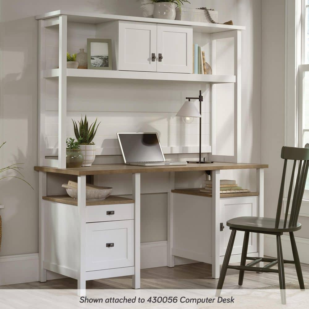 SAUDER Cottage Road 60 in. Rectangular White Finish Particle Board ...