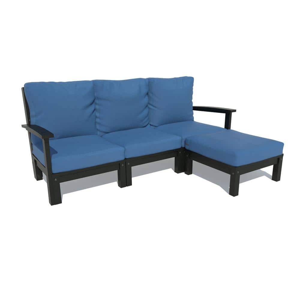 Highwood Bespoke Deep Seating 2-Piece Plastic Outdoor Couch and Ottoman ...