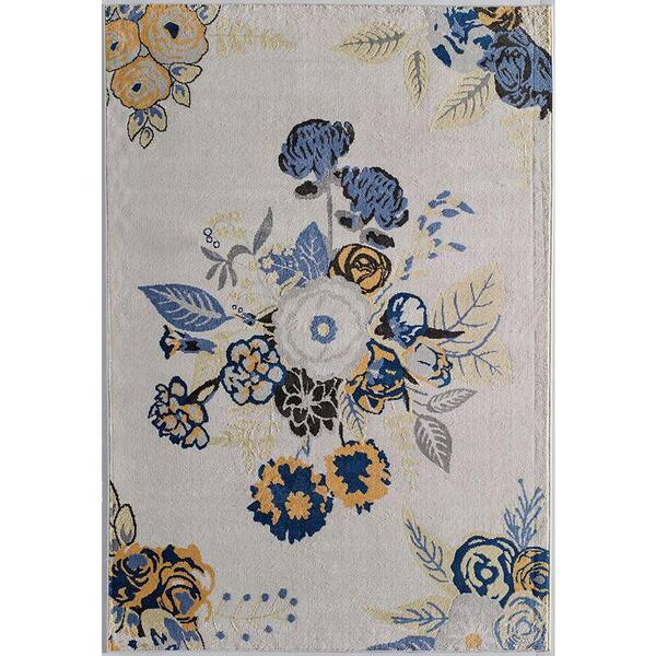 Rugs America Hanna Rose Garden Beige Floral Transitional 9 ft. x 12 ft ...