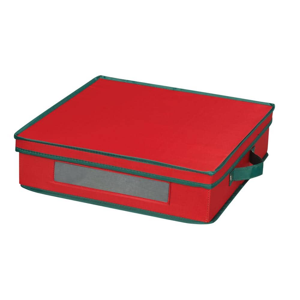 HOUSEHOLD ESSENTIALS 12-Qt. Charger Plate Storage Box in Red 537RED ...