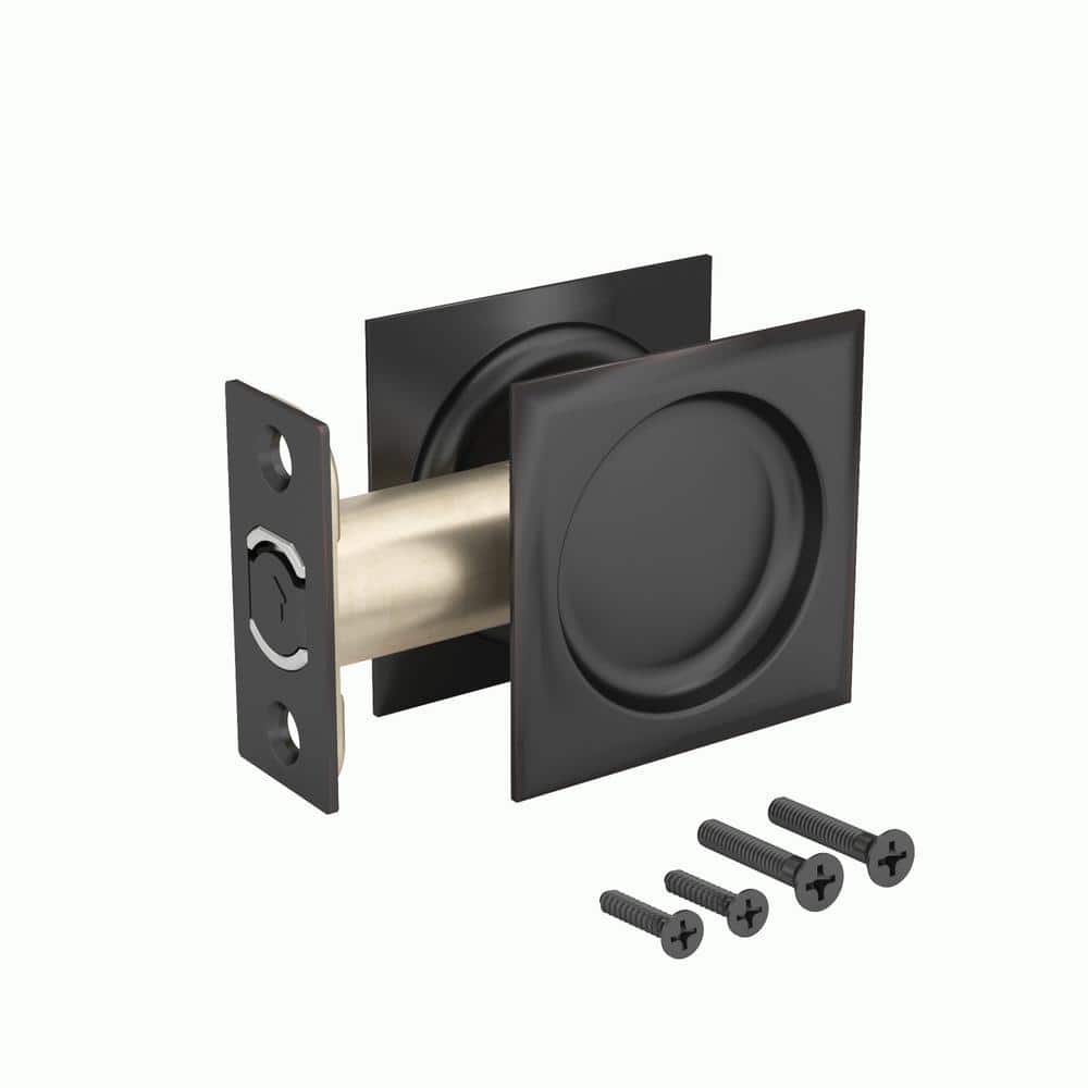 Onward 2 7/16 in. (62 mm) Oil-Rubbed Bronze Square Pocket Door Passage ...