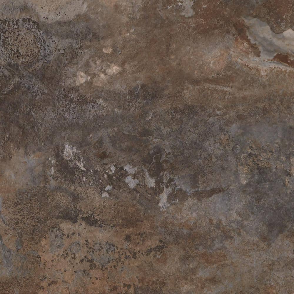 TrafficMaster Dark Grey Slate 3 mil x 12 in. W x 12 in. L Peel and ...