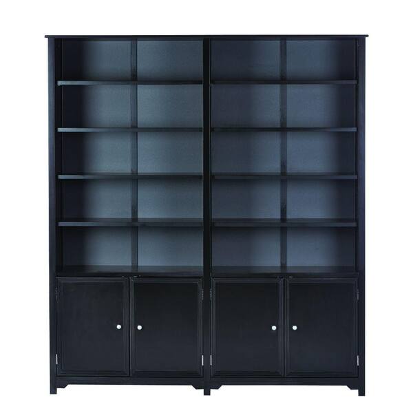 Home Decorators Collection Oxford 72 in. Black Wood 12-shelf Accent ...