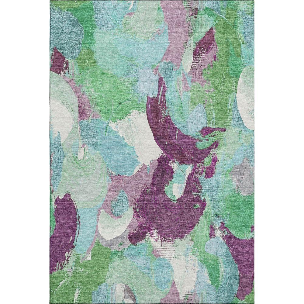Addison Rugs Mayfield Premium Machine Washable Abstract AMF1965 Teal 9 ...