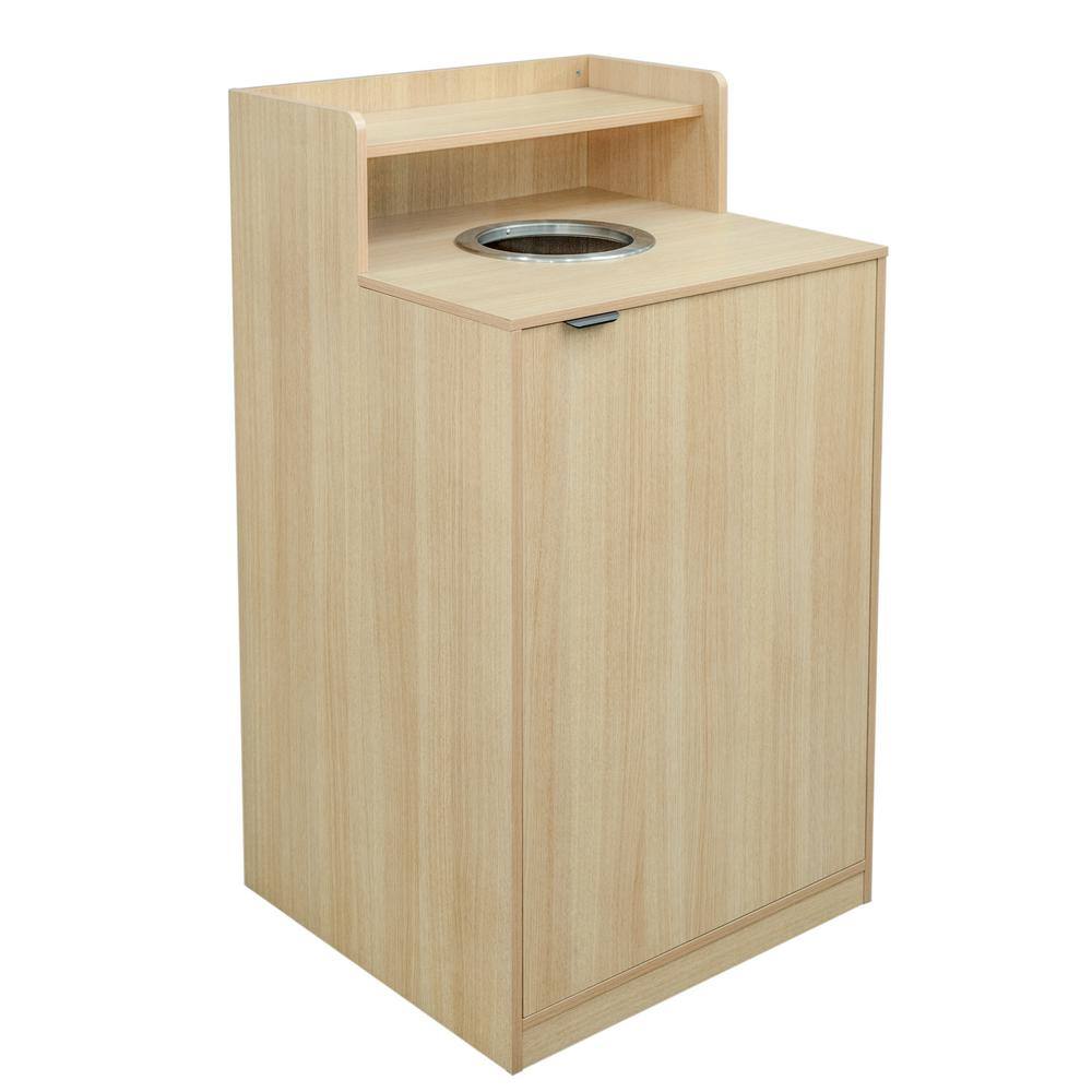 Carnegy Avenue Commercial 32 gal. Oak Indoor Trash Receptacle Lidless ...