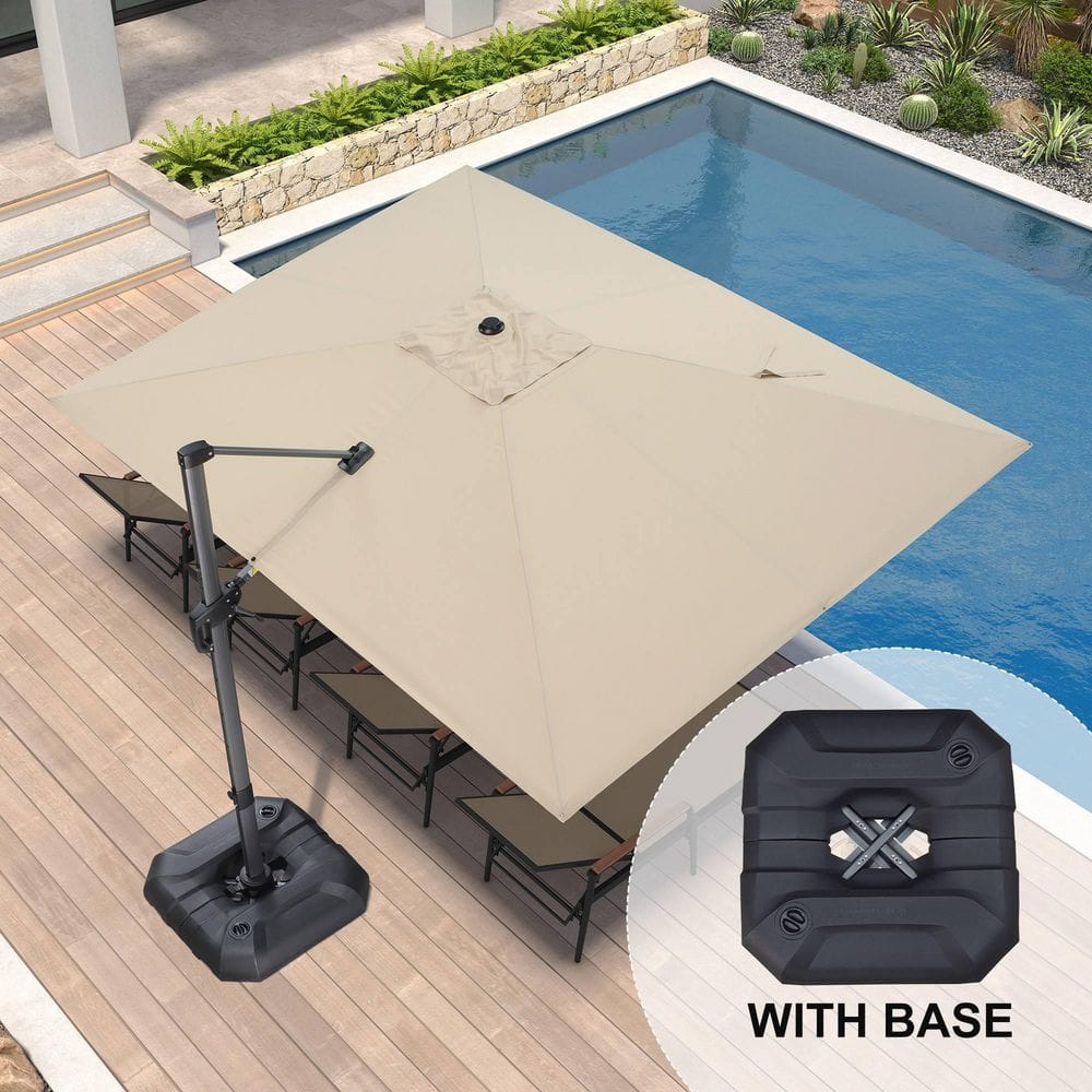 PURPLE LEAF 9 ft. x 11.5 ft. Aluminum Outdoor Cantilever Patio Umbrella ...