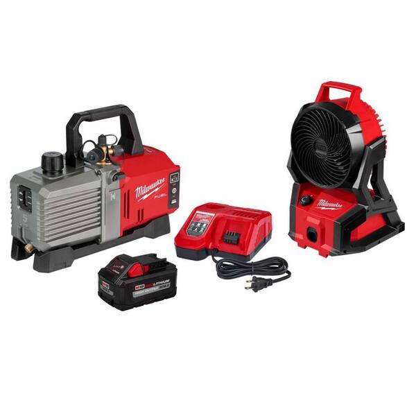 Milwaukee M18 18 Volt Lithium Ion Cordless 5 CFM Vacuum Pump Kit with ...