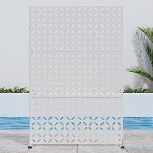 3.8 ft. x 6 ft. Privacy Fence Screen White Bird Metal Outdoor Indoor ...