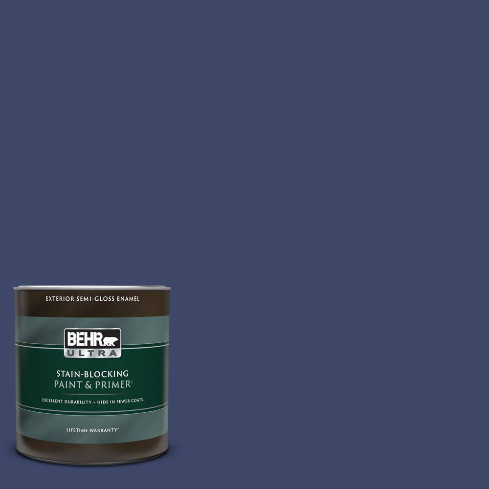 BEHR ULTRA 1 qt. #S-H-620 Midnight Sky Semi-Gloss Enamel Exterior Paint ...