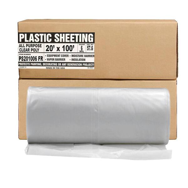 Aluf Plastics All Purpose Fire Retardant Clear Polysheeting 20 ft. x ...