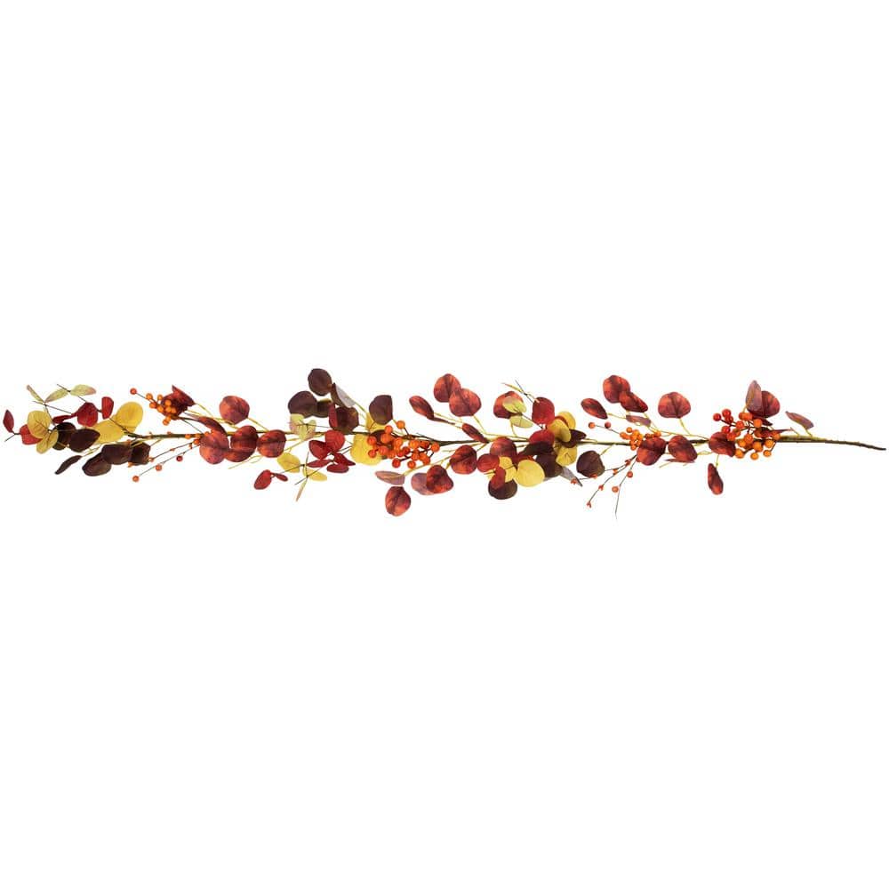 Northlight 5 ft. x 8 in. Berries and Leaves Artificial Fall Harvest ...