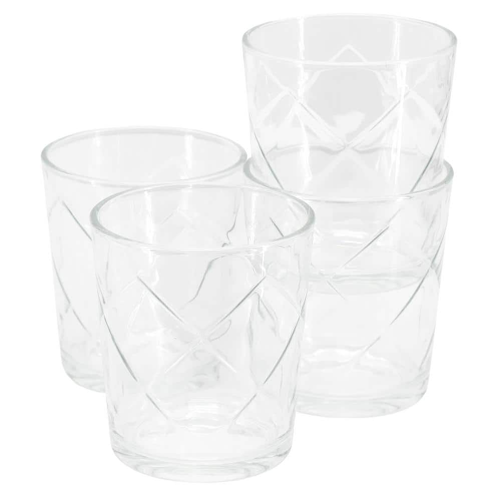 Gibson Home Lattice 4-Piece 13.5 oz. Double Old-Fashioned Glass Set ...