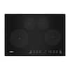 30 in. Glass Electric Induction Cooktop in Black with 4 Burner Elements ...