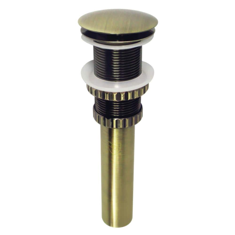 Kingston Brass Coronel Push Pop-Up Bathroom Sink Drain in Antique Brass ...