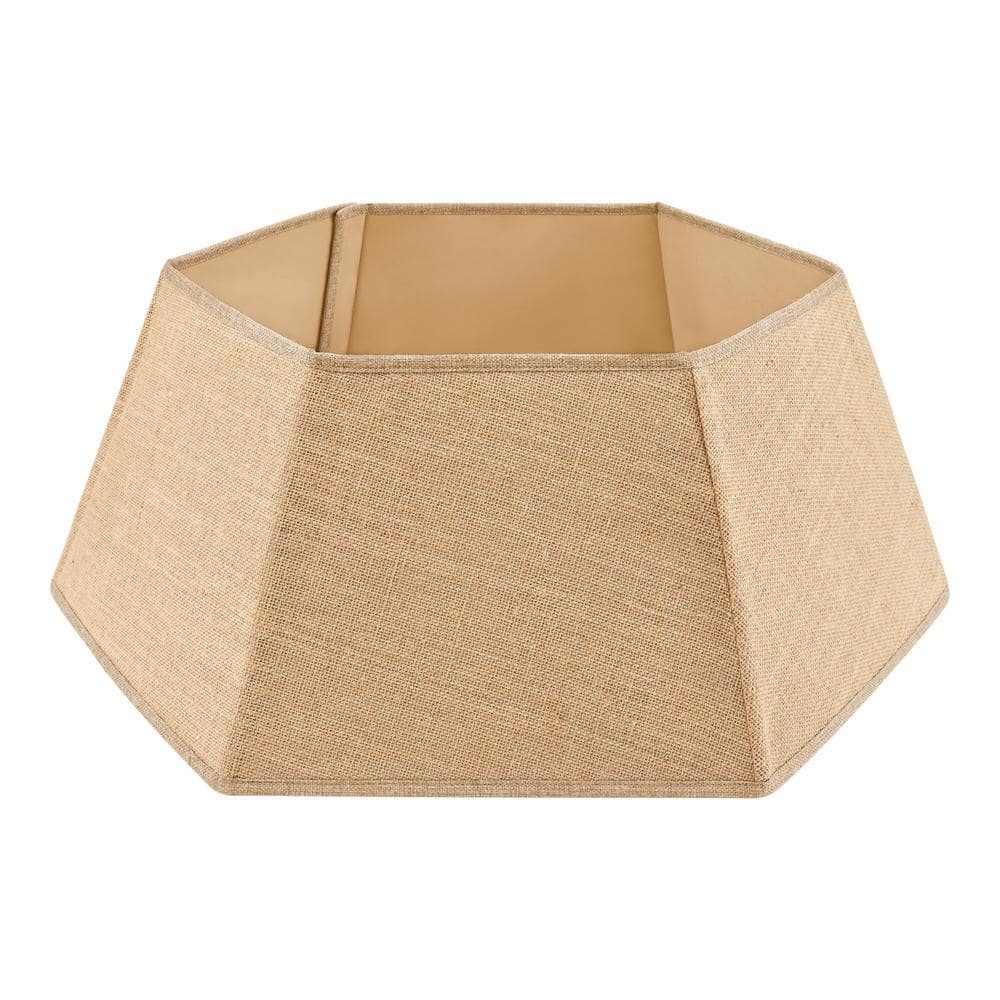 Home Accents Holiday 26 in. Hexagon Real Burlap Tan Christmas Tree ...