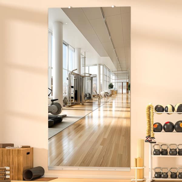 Vosuja 39 in. W x 83 in. H Rectangle Frameless Wall-Mounted HD Home Gym ...