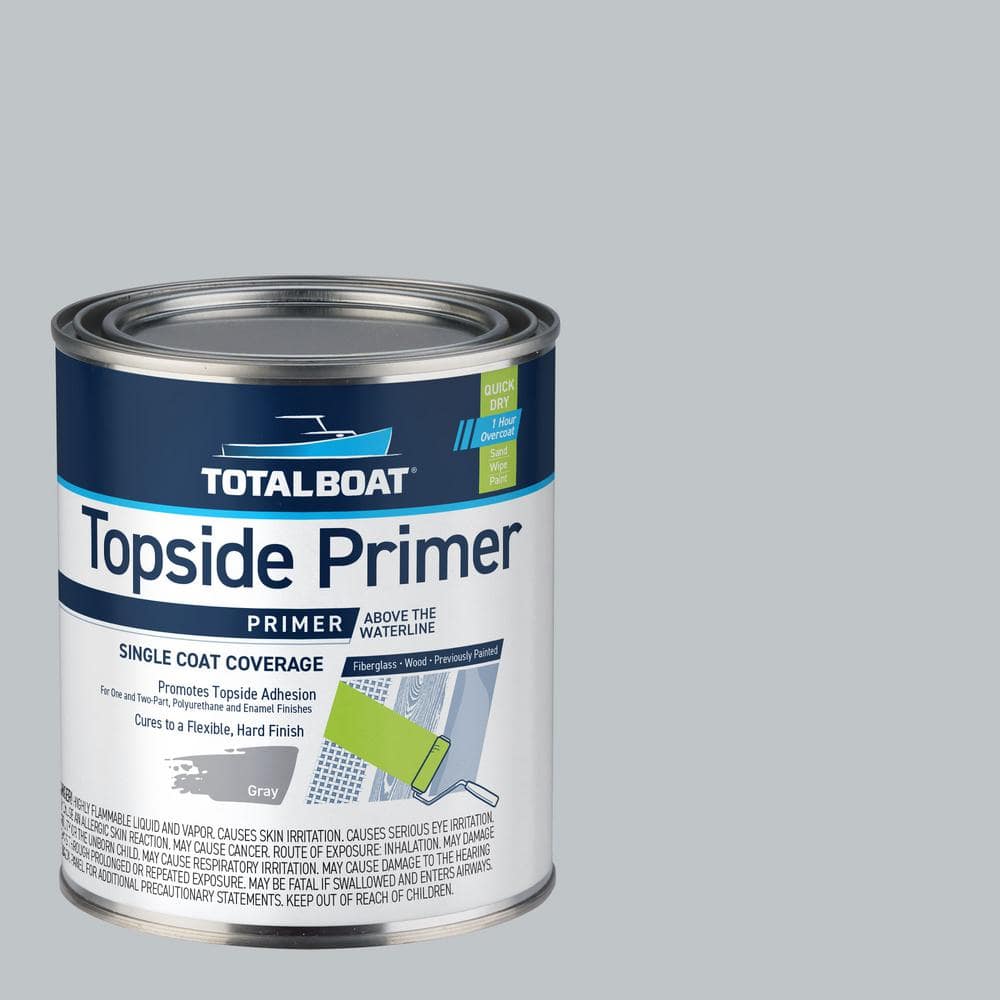 TOTALBOAT Topside Primer 1-Quart Flat Gray Wood and Fiberglass Oil ...