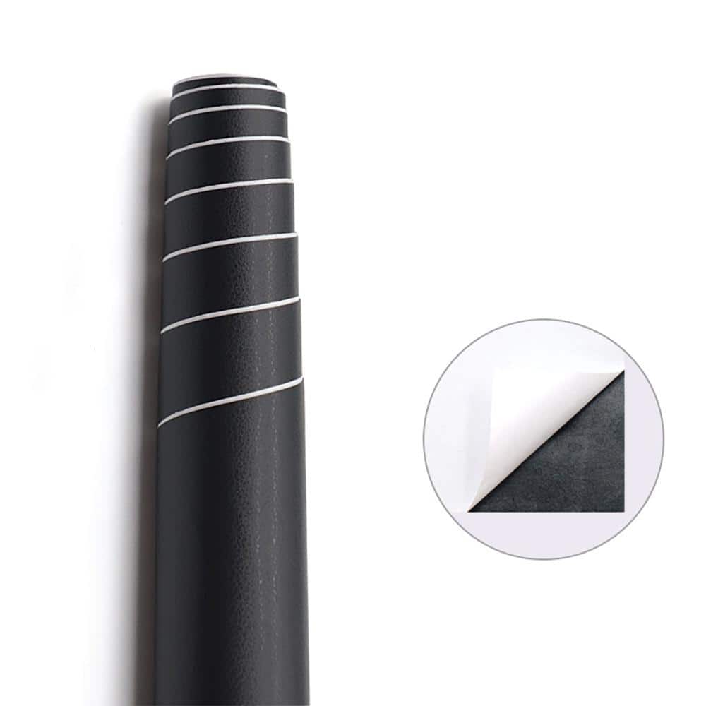 Wellco 20 in. x 54 in. Black Self-Adhesive Leather Drywall Repair Patch ...