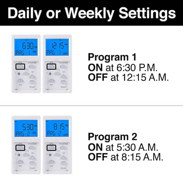 Defiant 15 Amp In-Wall 3-Way Daylight Adjusting Digital Timer Switch ...