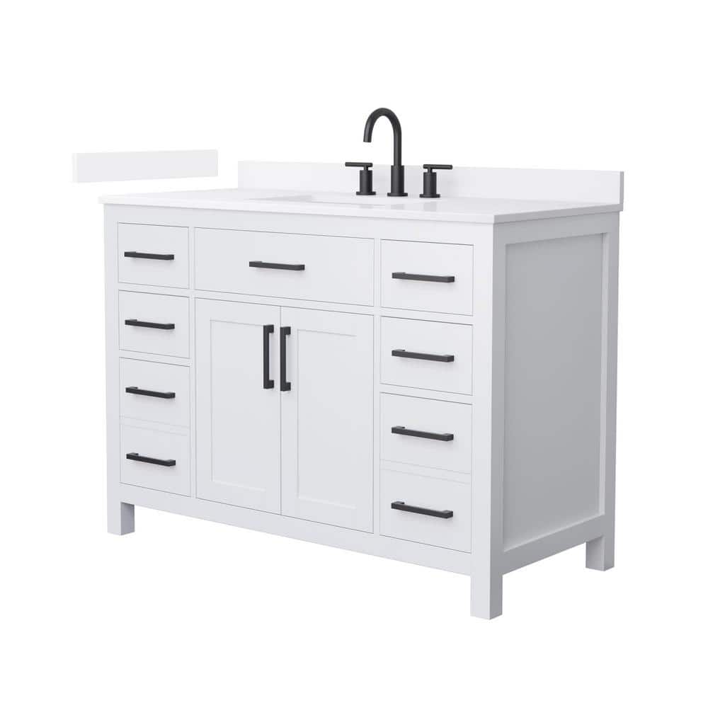 Reviews for Wyndham Collection Beckett 48 in. Single Freestanding White ...