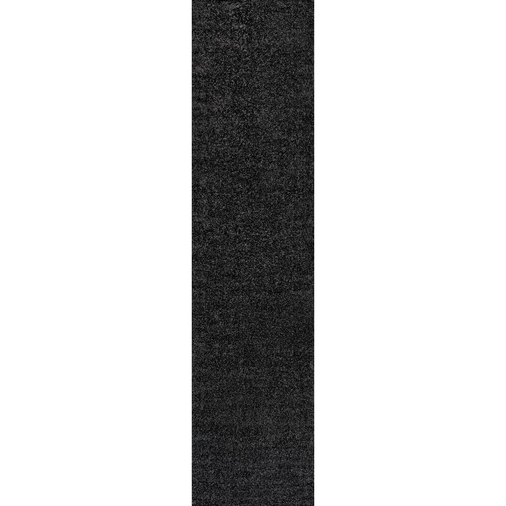 JONATHAN Y Haze Solid Low-Pile Black 2 ft. x 14 ft. Runner Rug SEU100I ...