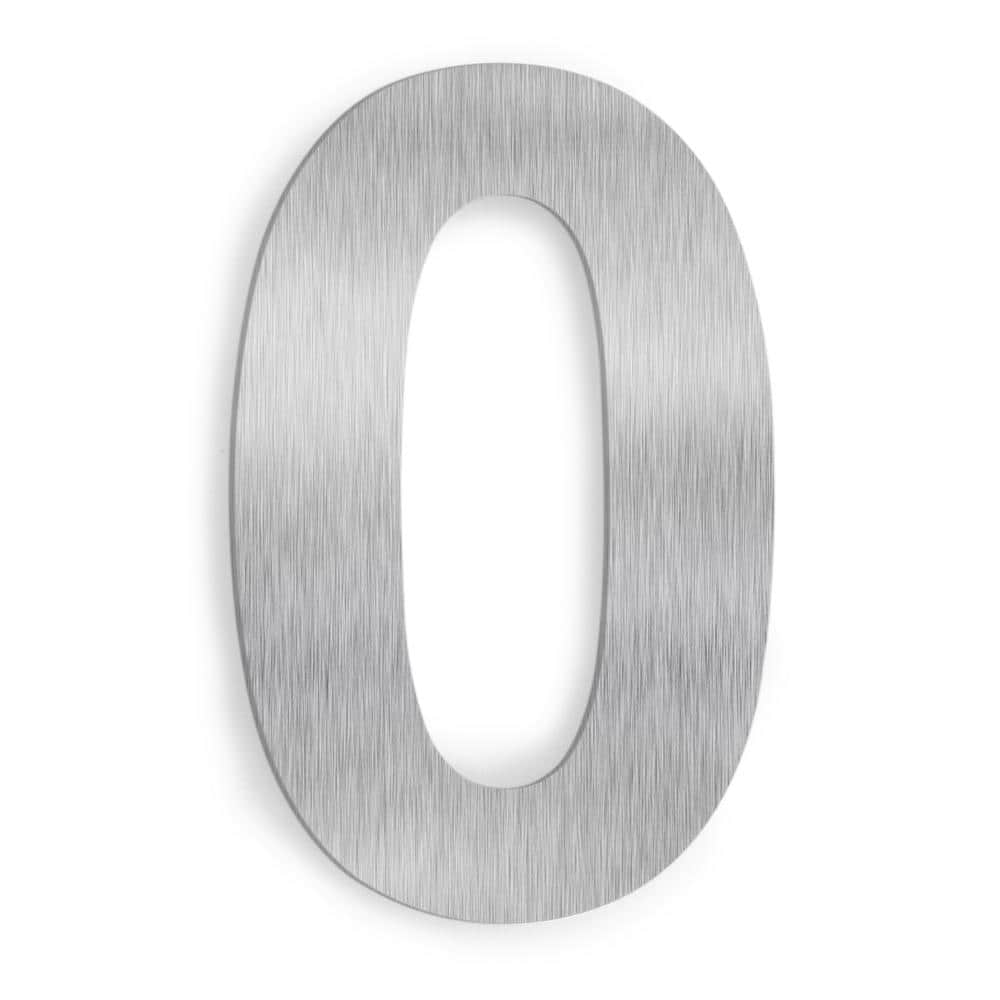 Barton 6 In Satin Stainless Steel Floating House Number 0 90050 The barton-6-in-satin-stainless-steel-floating-house-number-0-90050-the