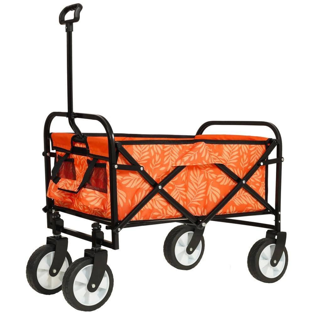 Otryad 10 cu. ft. Steel Garden Cart, 225 lbs. Colorful Collapsible ...