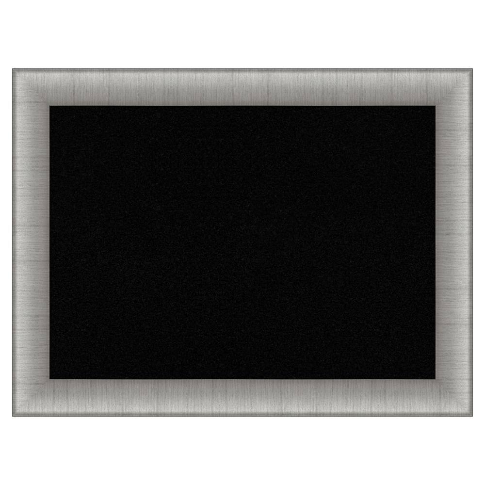 Amanti Art Elegant Brushed Pewter Framed Black Corkboard 33 in. x 25 in ...
