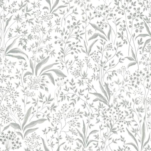 Grey Floral Contact Paper Peel and Stick Wallpaper Roll Set of 2 ...