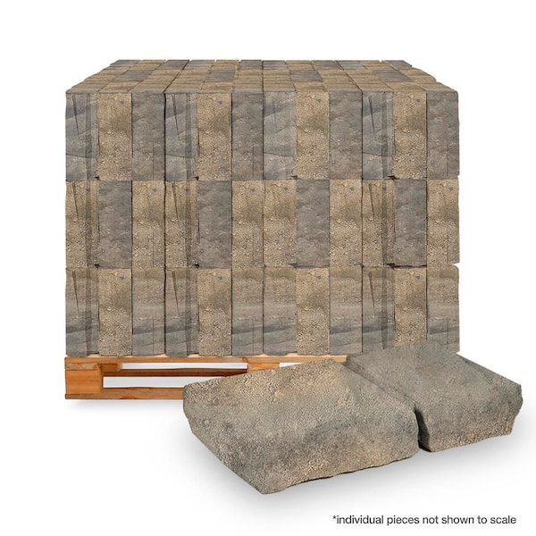 Pavestone Ladera 3 in. x 16 in. x 8 in. Charcoal Tan Concrete Retaining ...